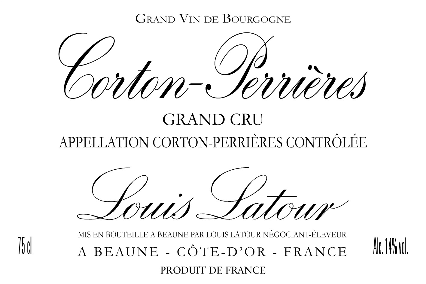 Louis Latour - Corton-Perrieres Grand Cru 2014 | Monsieur Touton Selection